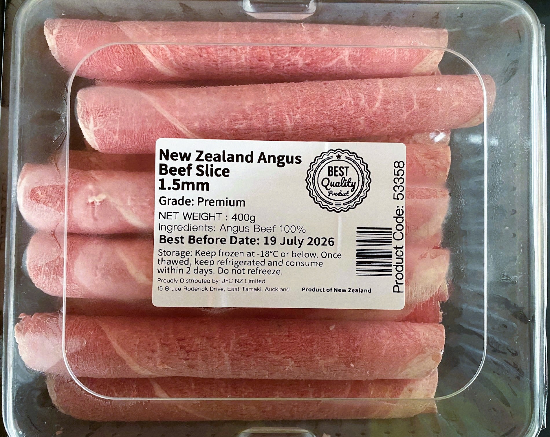 Frozen NZ Angus Beef Slice 1.5mm (Shoulder) 400g – JFC New Zealand Ltd